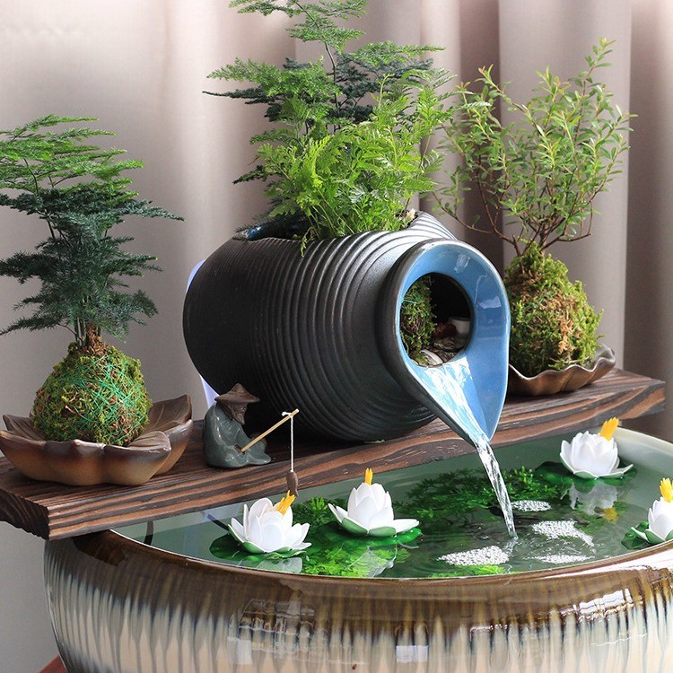 Ecological Tank Ancient Fish Culture Opening Ceramic Tank Flowing Water ...