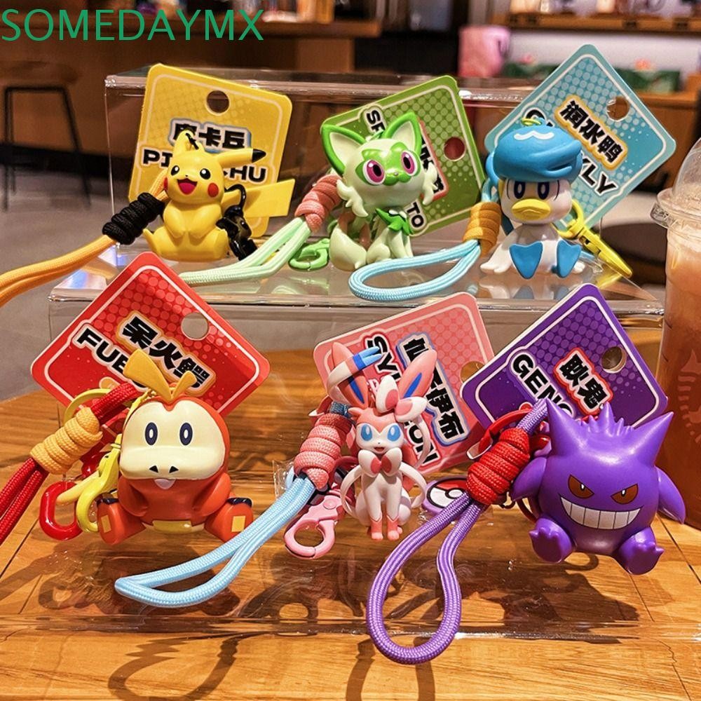 SOMEDAYMX Pikachu Figures Keychain, Sprigatito Fuecoco Gengar Pendant ...