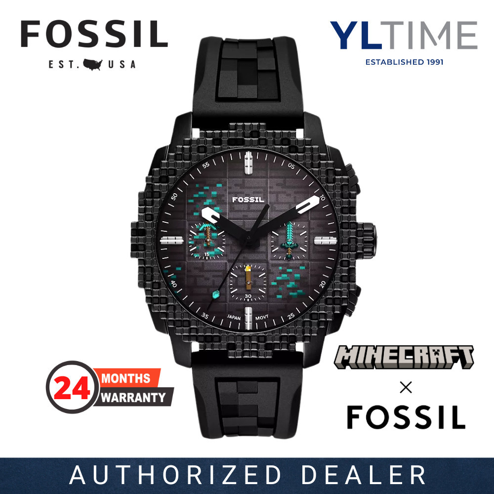 Fossil Gent LE1205 Minecraft x Fossil Limited-Edition Deepslate Black ...