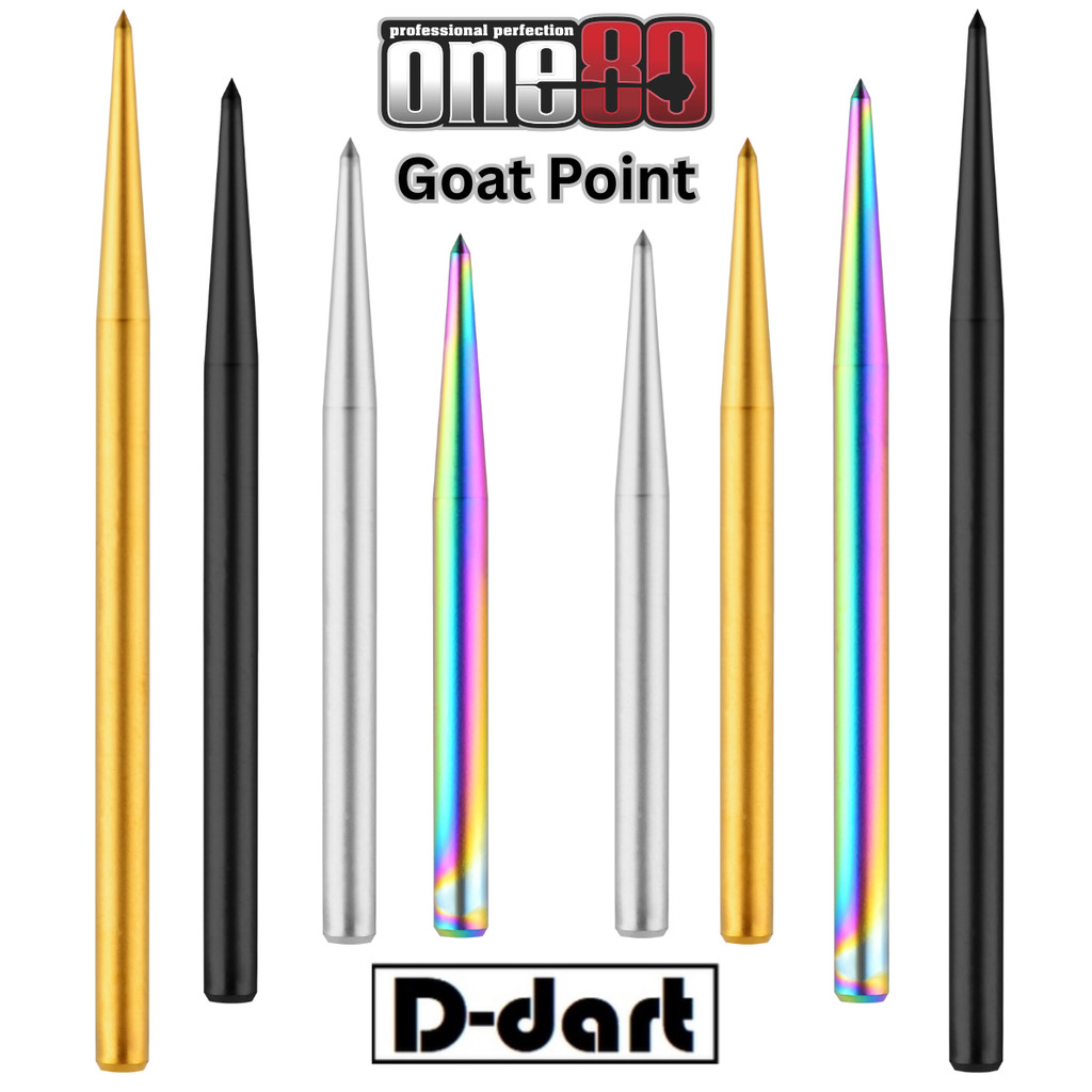 ONE80 Dart Point - GOAT Steel Points Black/Silver/Gold/Rainbow ...
