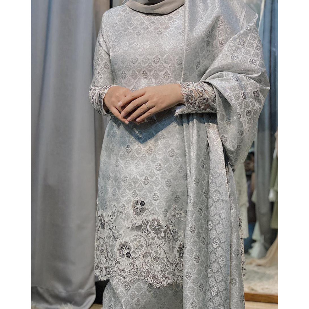 Songket Tenun Penuh Pengantin Putih set Lace | Shopee Malaysia