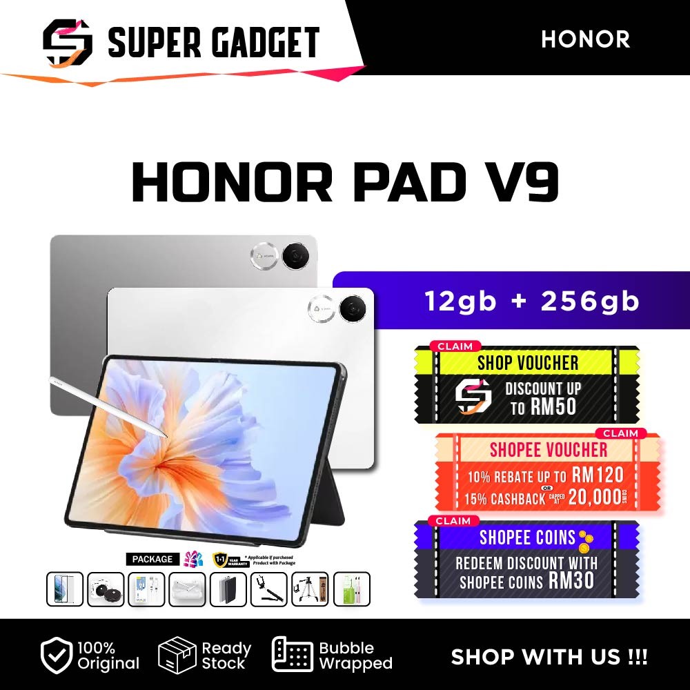 HONOR Pad V9 WIFI [24GB*(12+12)GB RAM 256GB ROM] - Original HONOR Malaysia | Shopee Malaysia