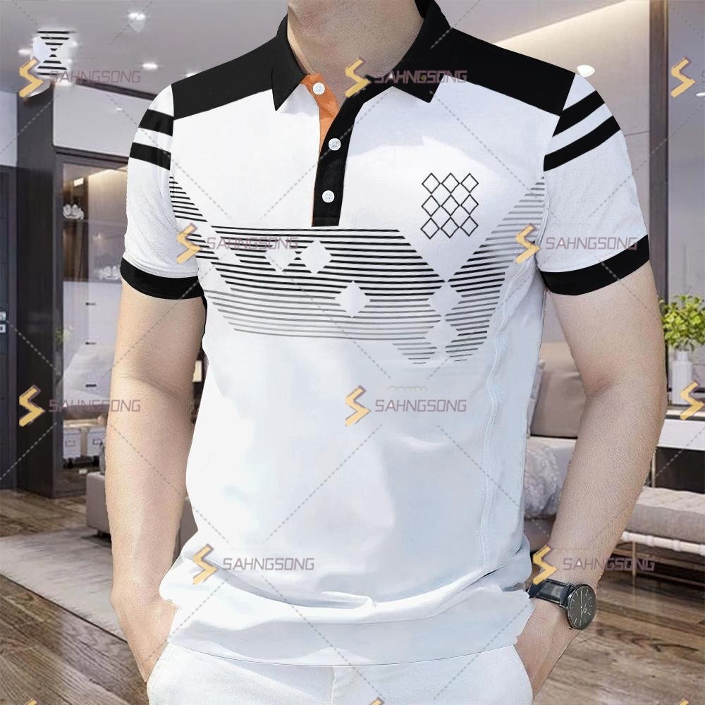 Korean style polo shirt for men elegant office style polo shirt ...
