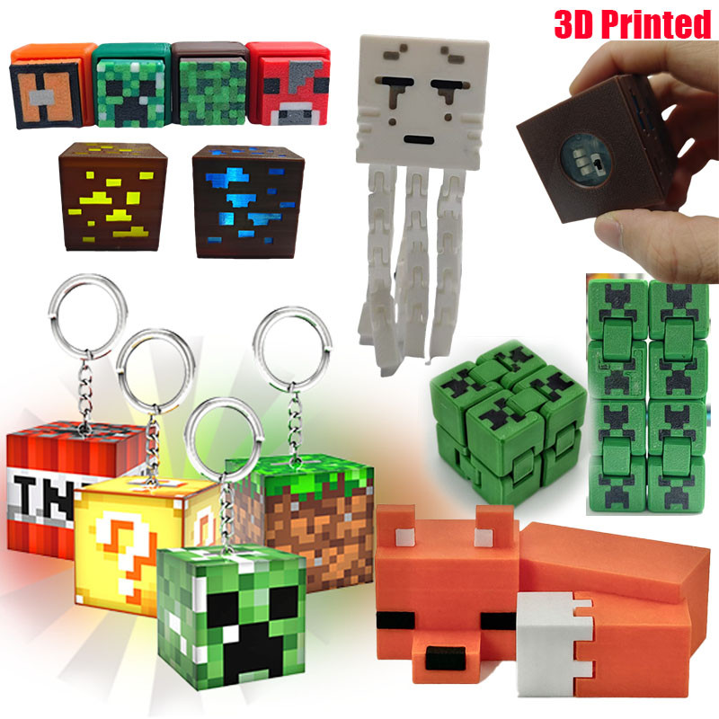3D Printed with Lamp Toy Minecraft Torch Keychain 3D Printing Minecraft ...
