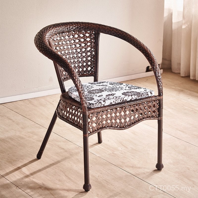 Rattan Chair Treasure Armrest Grain Woven Casual Simple Teng Chair Back ...