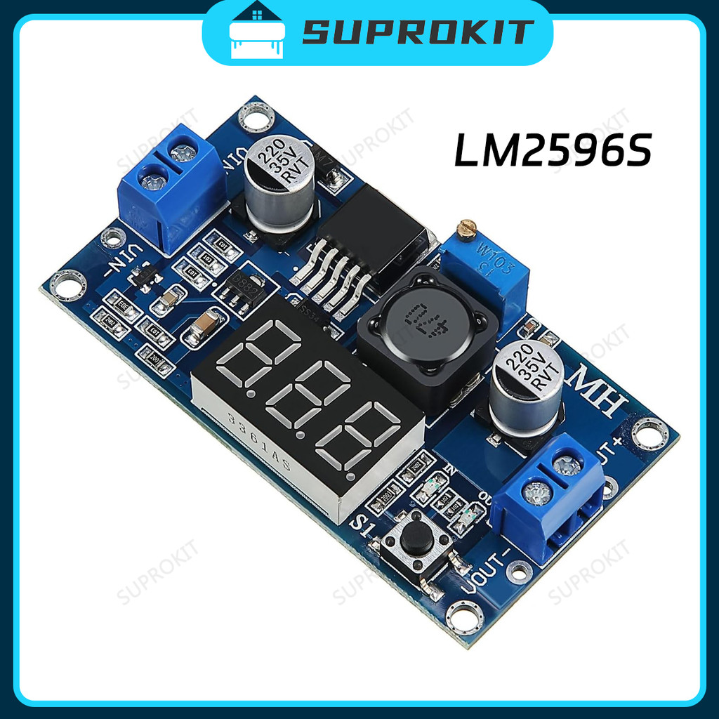 Adjustable LM2596S DC-DC Buck Converter Reduced Voltage Regulator Power Module Voltage ...