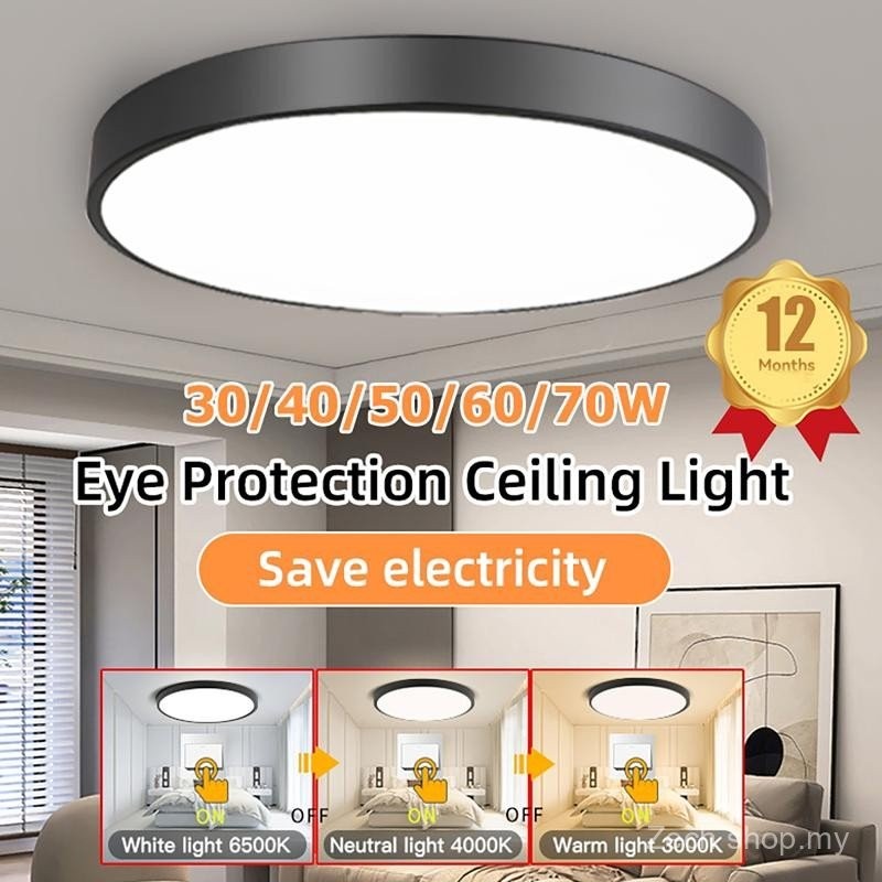 【Local】Tricolor Lampu siling rumah Led kamar light bedroom ceiling ...