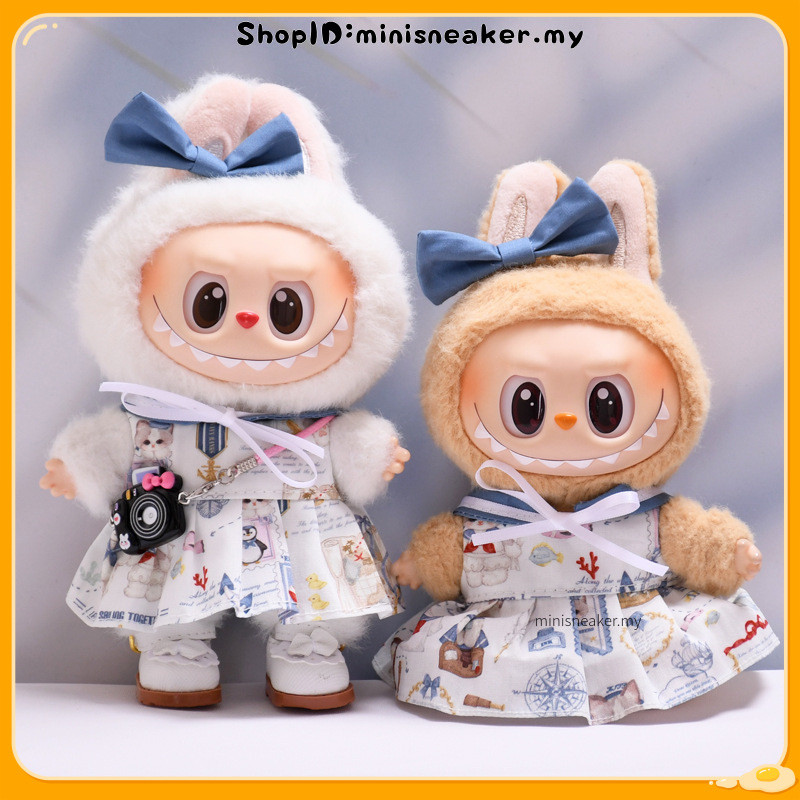 Labubu Clothes|Navy Skirt Suit+Black Camera|For for 15cm 17cm labubu v1 ...