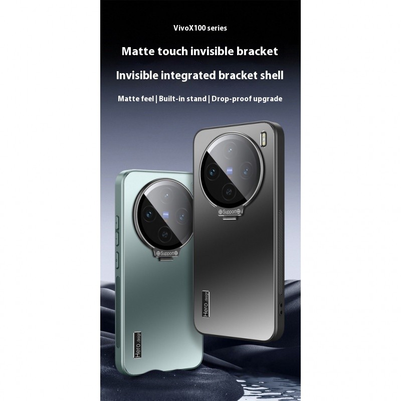 Luxury Matte Metal Invisible Lens Camera Holder Phone Case For Vivo X200 Ultra X200 Pro Mini ...