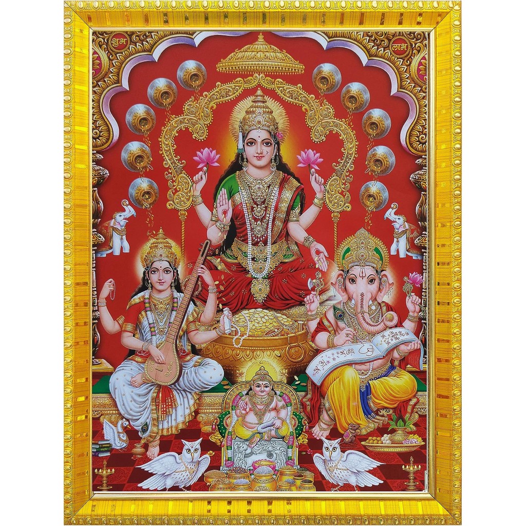 Laxmi Lakshmi mahalaxmi with Ganesh Saraswati and dhan kuber Poster ...