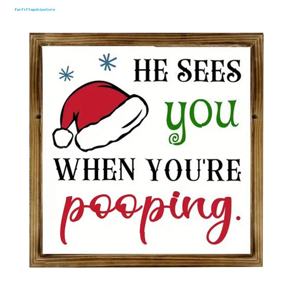 High-quality Christmas Decoration Festive Wooden Wall Plaque Santa ...