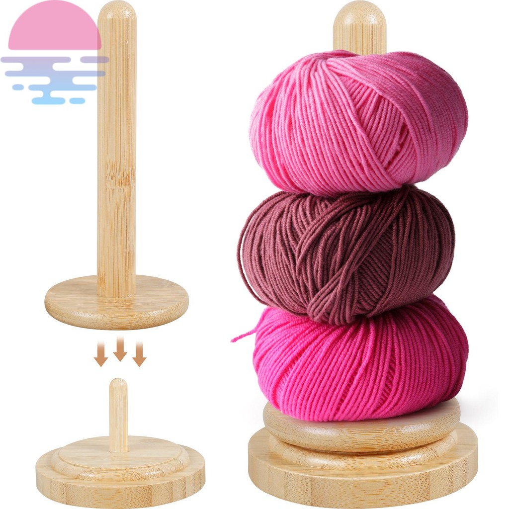 Yarn Holder Rotatable Bamboo Yarn Skein Spinner Revolving Yarn Ball ...