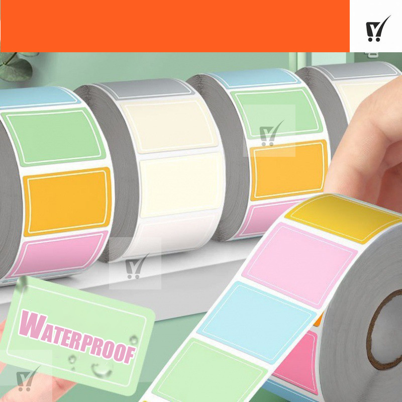 MCT 3 Rolls Colorful Paper Label Stickers - Self Adhesive Waterproof ...