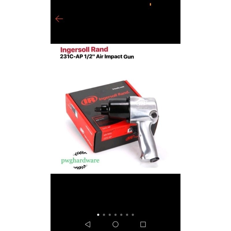 Ingersoll Rand ir-231c-ap 1/2" DRIVE heavy-duty air impact wrench ...