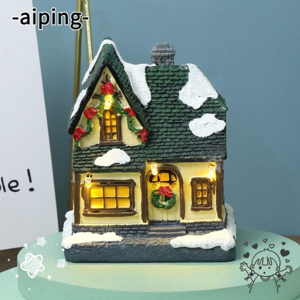 AIPING1 Christmas Village Ornaments, Resin Town Christmas Village LED ...