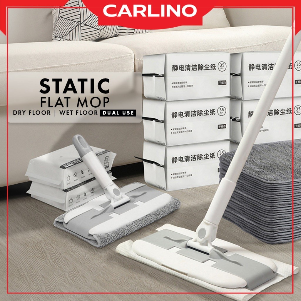 📌CARLINO: STATIC Flat Mop/mop tisu pakai buang/wet tissue mop/mop ...