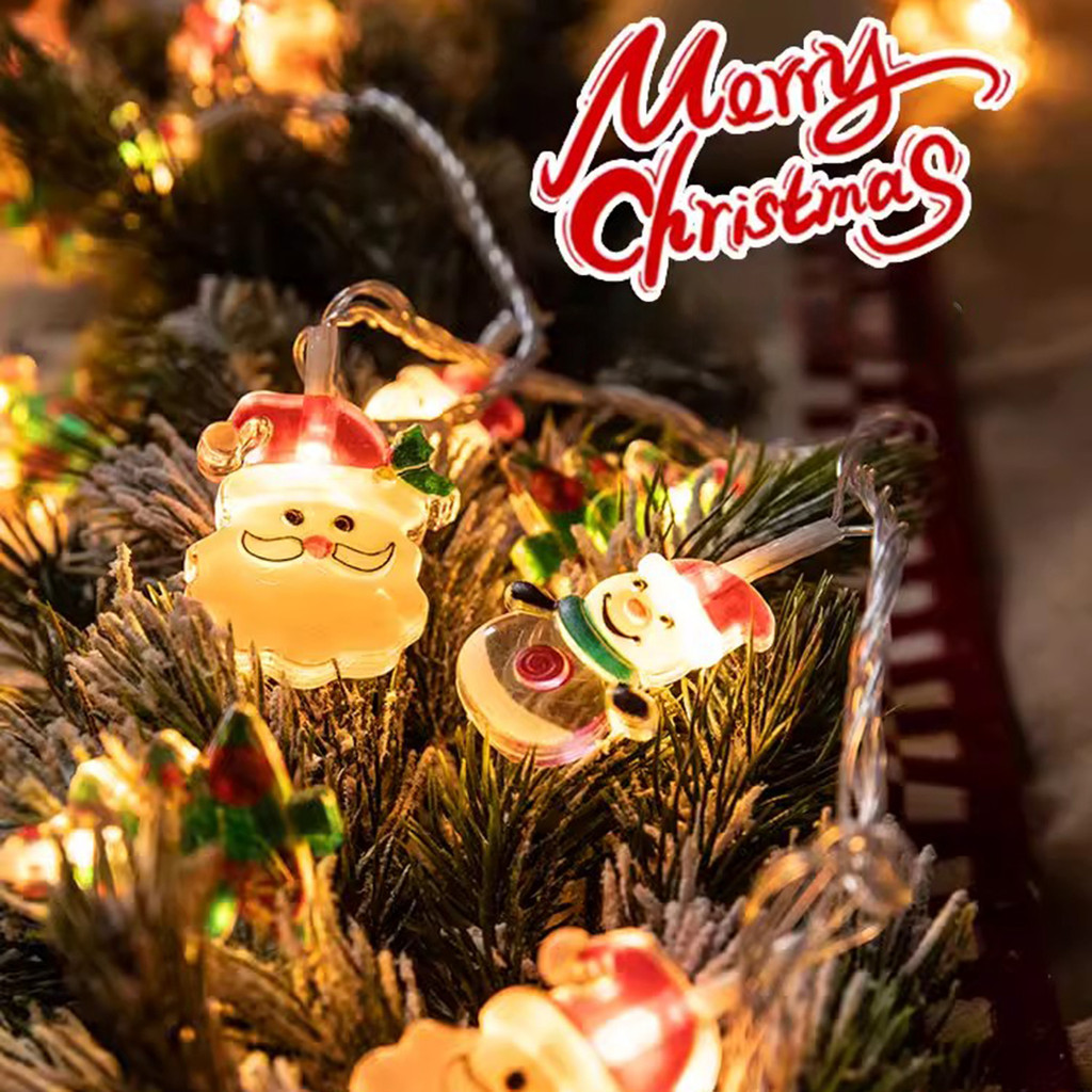 Christmas Light String Santa Claus Snowman Penguin LED Small Colored ...