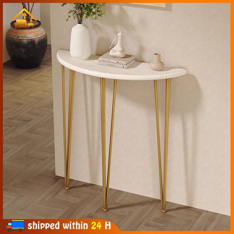 Half Round Solid Wood Console Table Narrow Entryway Table Hallway ...