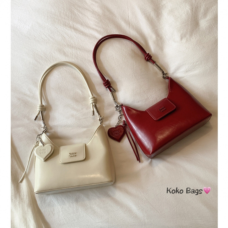 Chio2nd Cherry Red Urban Underarm Bag Sling Bag Women Leather Handbag ...