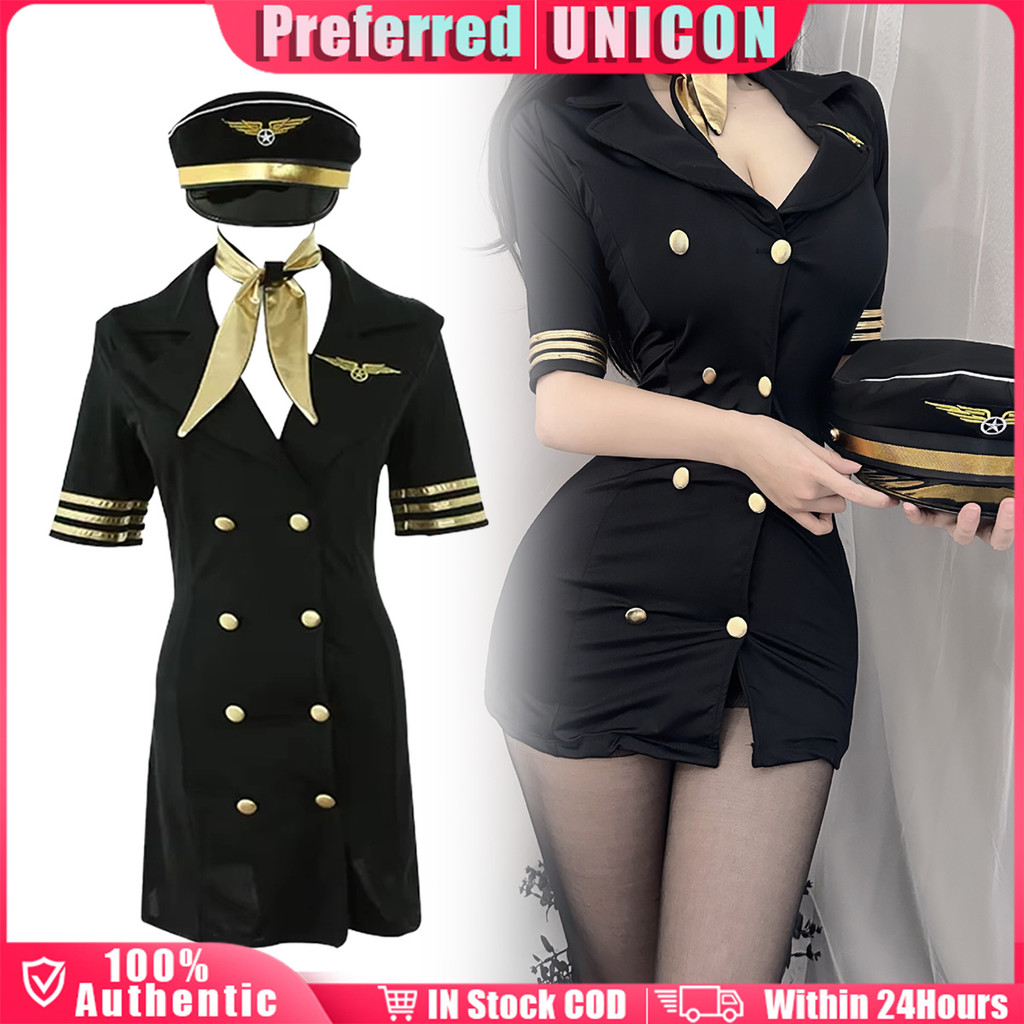 Pilot Uniform Women's Stewardess Pilot Uniform Role Play Costumes ...