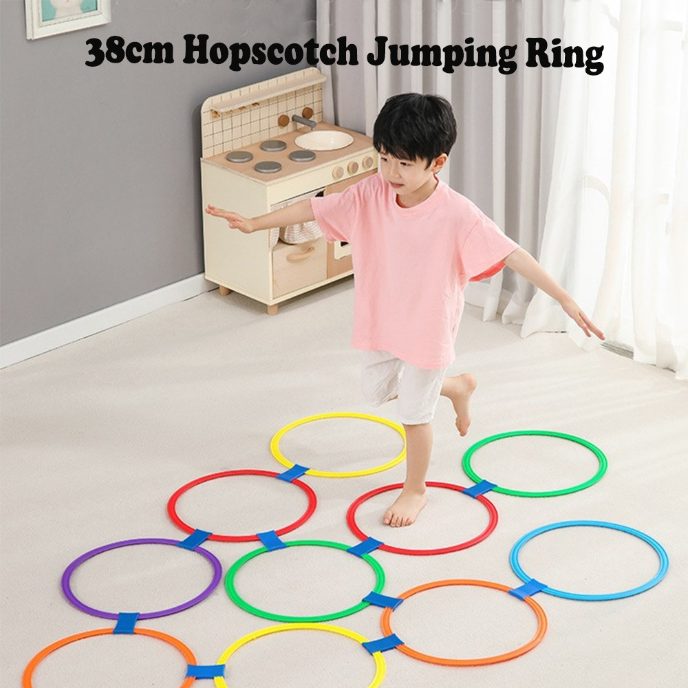 BF 10pcs Hopscotch Jumping Ring Circle Set Colorful Juggling Ring ...