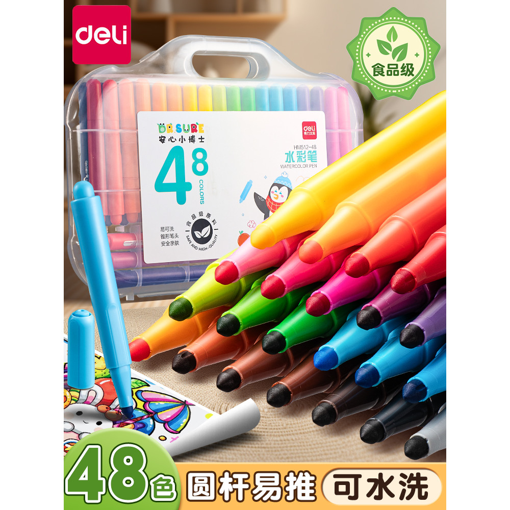Pen Cat Air Deli untuk Kanak-kanak, Boleh Dicuci, Tidak Toksik, 24 ...