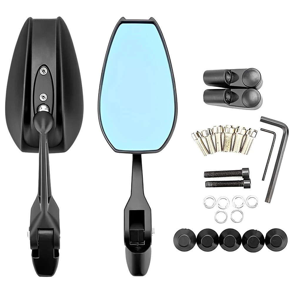 Universal Motorcycle Side Mirrors Aluminum Alloy Anti Glare Rear View ...