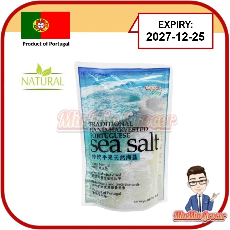 ORGANIC SPRING Traditional Hand-Harvested Portuguese Sea Salt 250gm ...