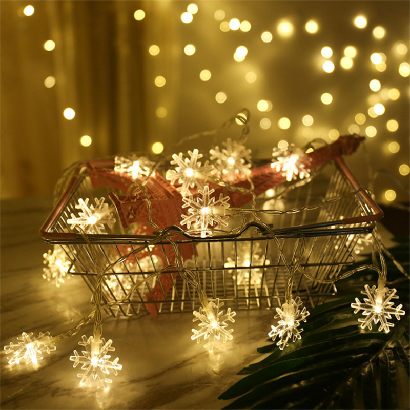 Lampu Rentetan Kepingan Salji LED Langit Berbintang Hiasan Krismas ...