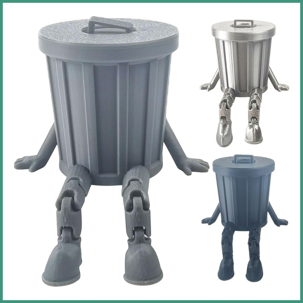 3D Printed Toy 3D Printed Trash Can Model Interactive Joint Movable Toy ...