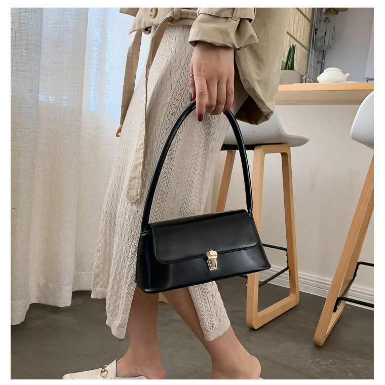 Armpit bag retro niche design high-end solid color one-shoulder ...