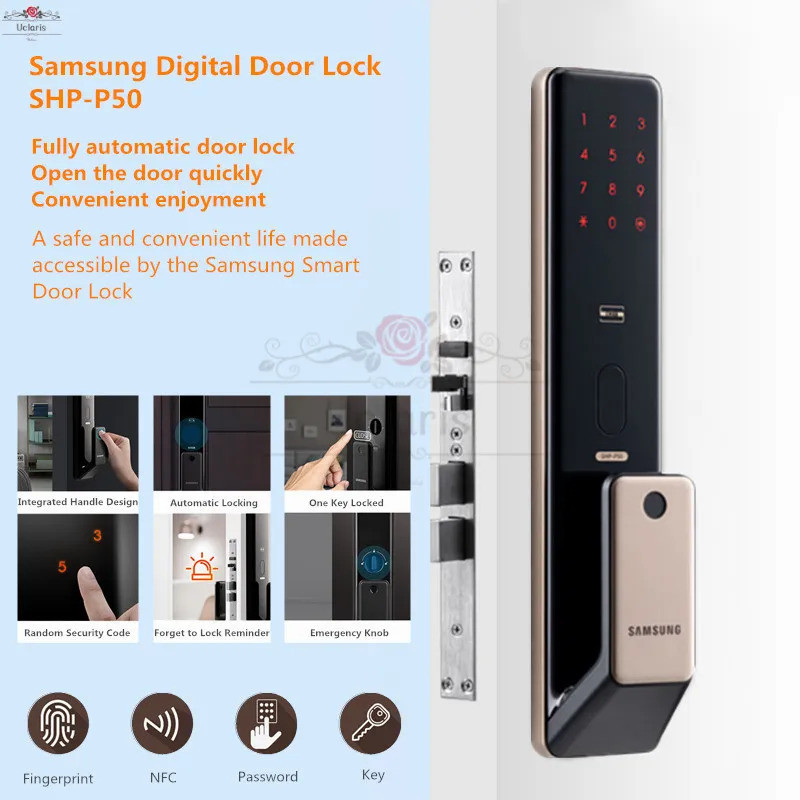 Samsung Smart Digital Fingerprint Lock SHP-P50 Intelligent Home Anti-theft Door Electronic ...