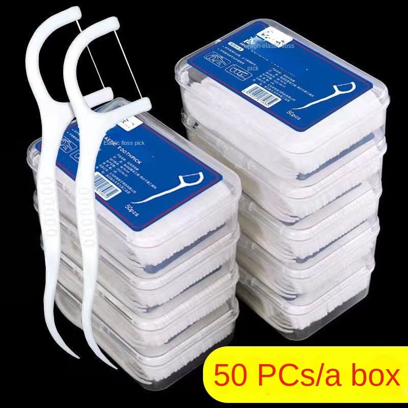 Disposable Dental Floss Sticks 50 Sticks Family Pack Ultra-Fine Polymer ...