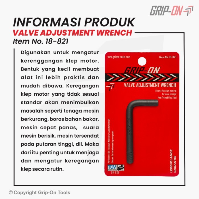 ORIGINAL GRIP ON L Key for Valve Set Valve Adjustment Wrench | Shopee ...