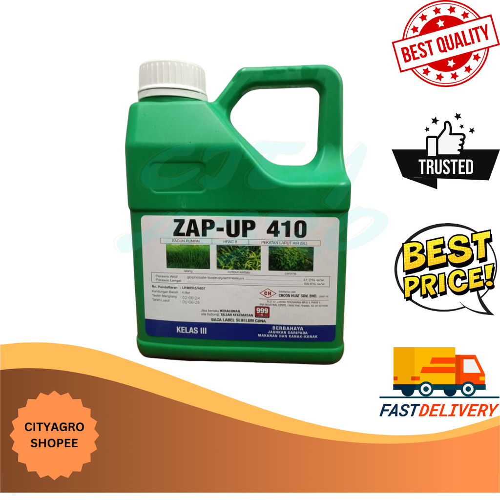 [ Ready Stock ] 4 Liter ZAP-UP 410 Glyphosate 41% Weed Killer Herbicide ...