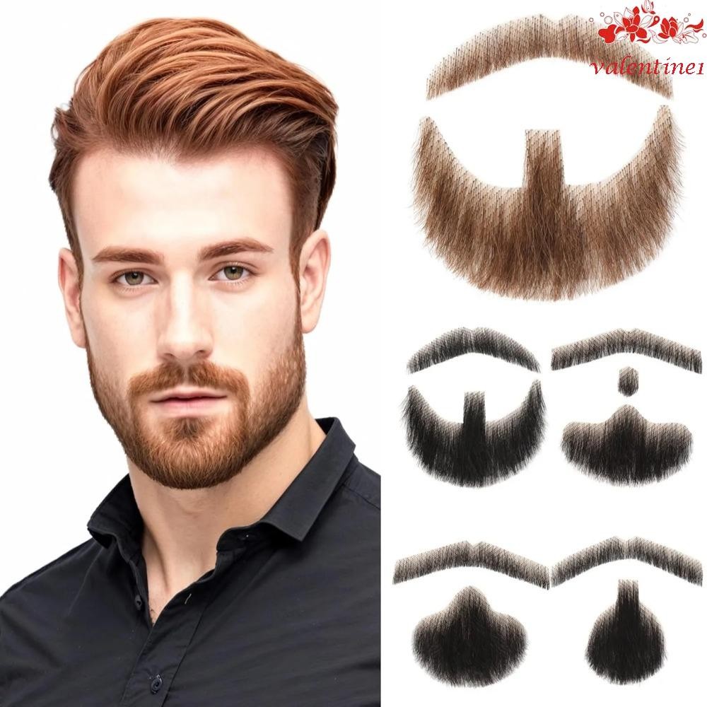 VALENTINE1 Human Hair Beard, Invisible Fancy Makeup Fake Beard ...
