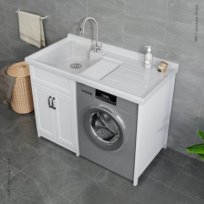 laundry basin with washboard integrated laundry cabine Laundry Cabinet ...