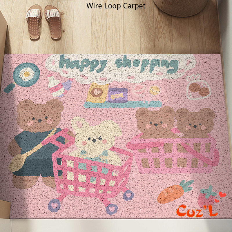 Cartoon Cute Silk Carpet Entry Door Dust Removal Non-slip Foot Mat the ...
