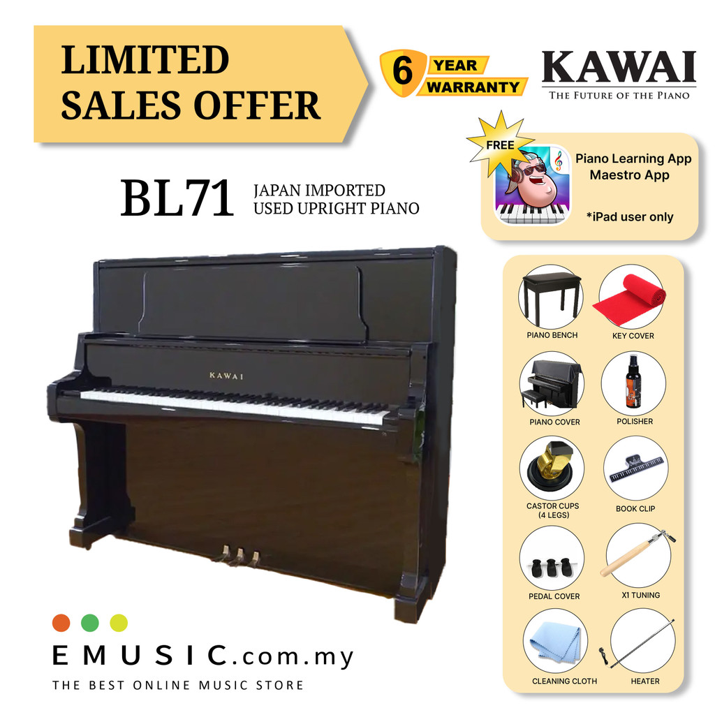 LIMITED OFFER KAWAI BL71 - Used Acoustic Upright Piano Japan Imported ...