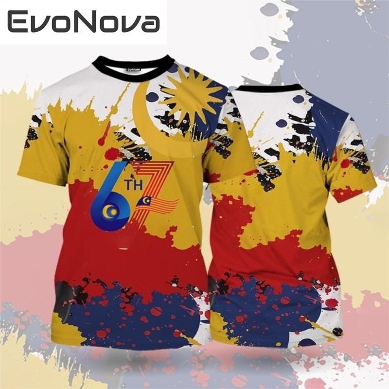 Evonova 2024 Merdeka shirt 67 Muslimah sportwear jersey T-shirt shirt T ...