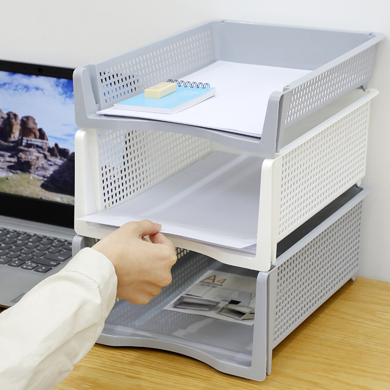 Multi-layer File Frame Folder Column File Rack Office Hollow Desk ...