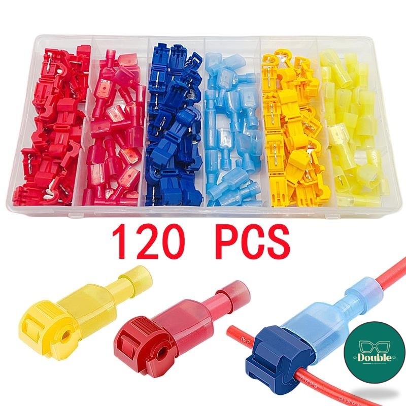 DG 60/120PCS Boxed,T-type Crimp Terminal,Wire Connection Clip Quick ...
