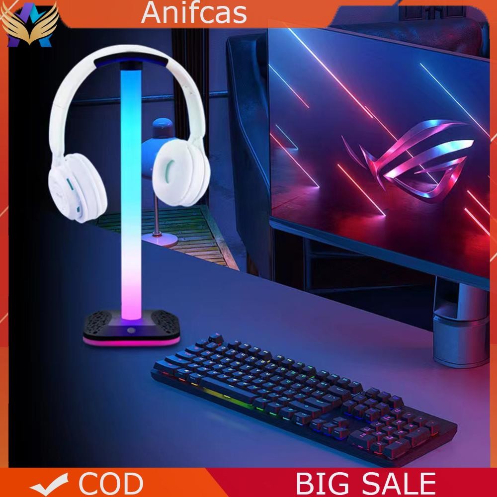 RGB Light Desktop Headphone Stand Anti Slip USB Support Over Ear ...