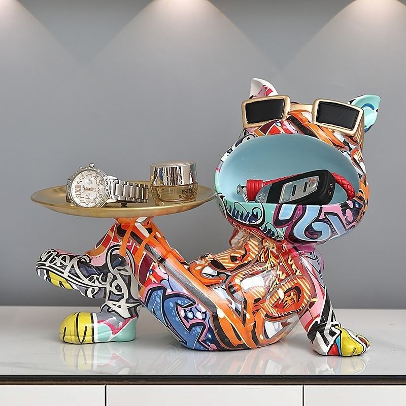 Colorful Lucky Dog Hallway Storage Nordic Home Modern Living Room Tray ...
