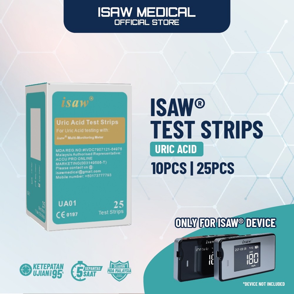 isaw Blood Uric Acid Test Strips - 25 Count | Shopee Malaysia