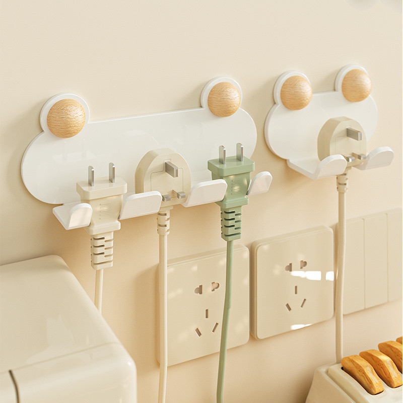 Perforation-free Hook Kitchen Plug Socket Fixed Power Cord Bedside Data ...