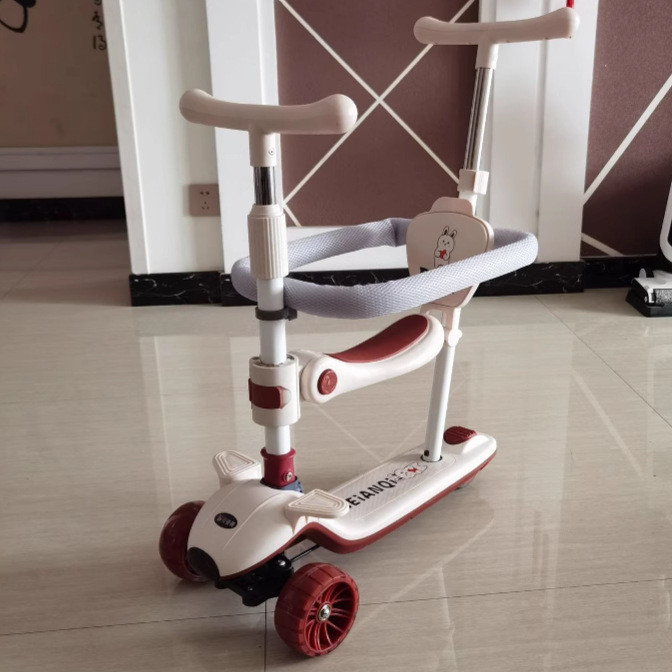 Children Scooter 1-3 Years Old Baby Fence Rear Push Handle Turnable ...