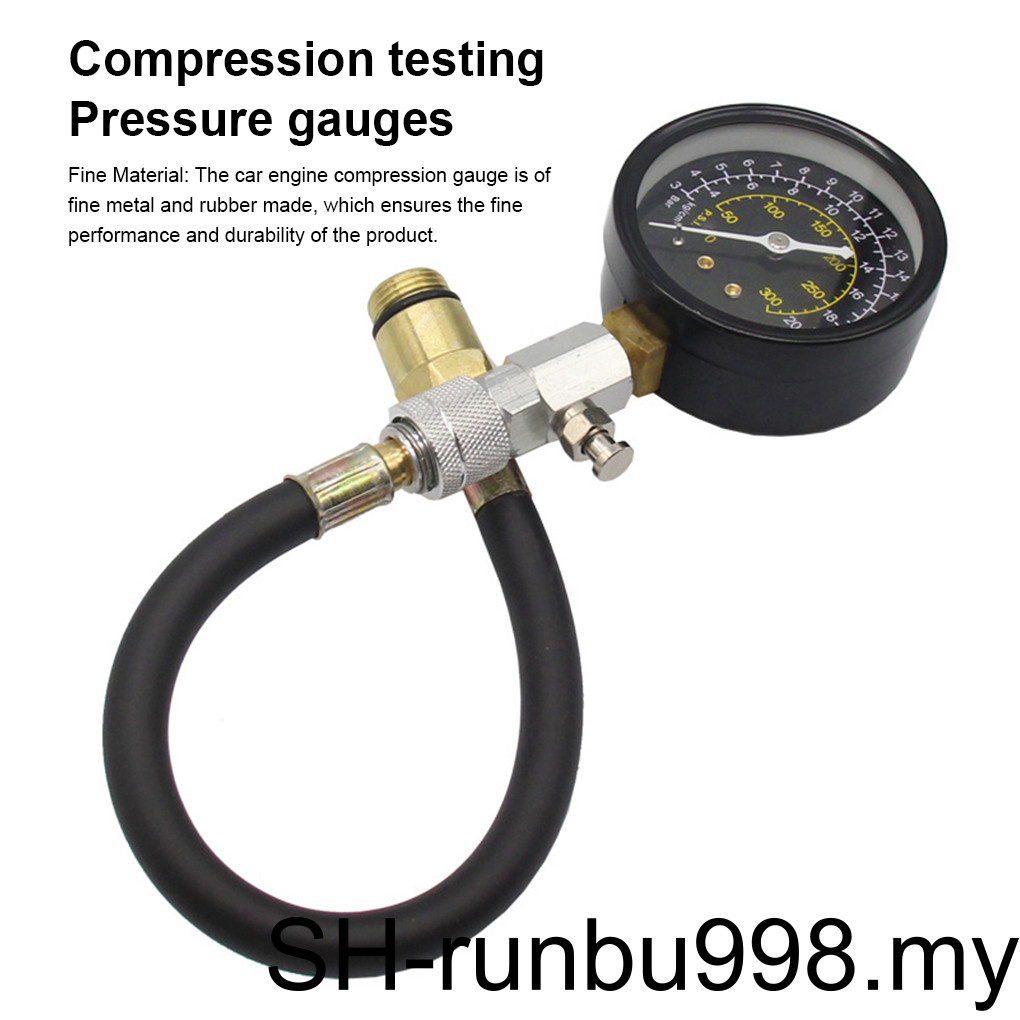 Metal Auto Engine Compression Tester Portable Pressure Automotive Gauge ...