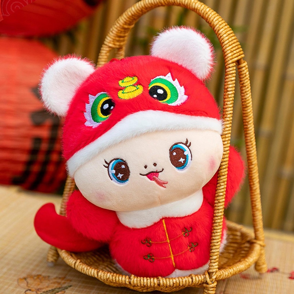 Lunar New Year Snake Plush Cuddly Animal Toy Chinese Mascot Snake Plush ...