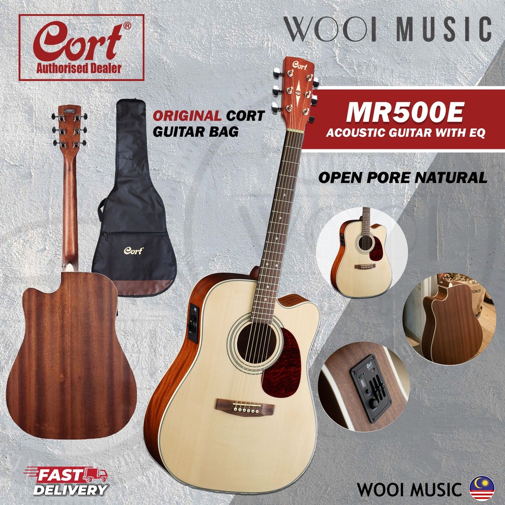 Cort MR500E OP Solid Top Dreadnought Acoustic Electric Guitar 41" with ...